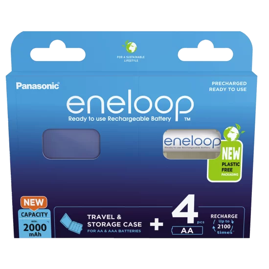 4 Pilhas Aa Recarregáveis Da Panasonic Eneloop 2100 Recargas 2000 Mah